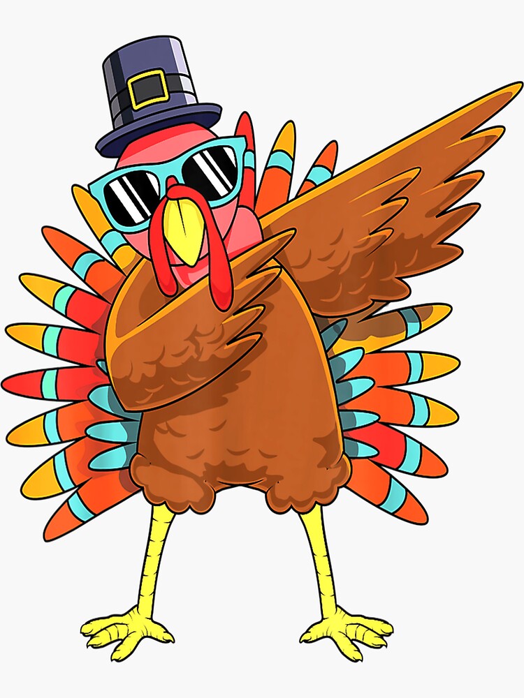 Pegatina «Funny Dabbing Turkey Dab Acción de Gracias Niños Niños ...