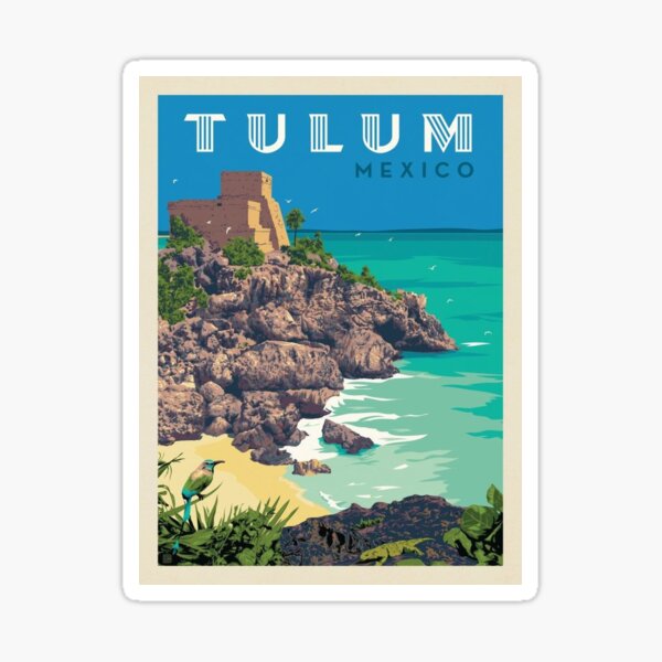 "Vintage Mexico Tulum " Sticker for Sale by Vintage-Travler | Redbubble