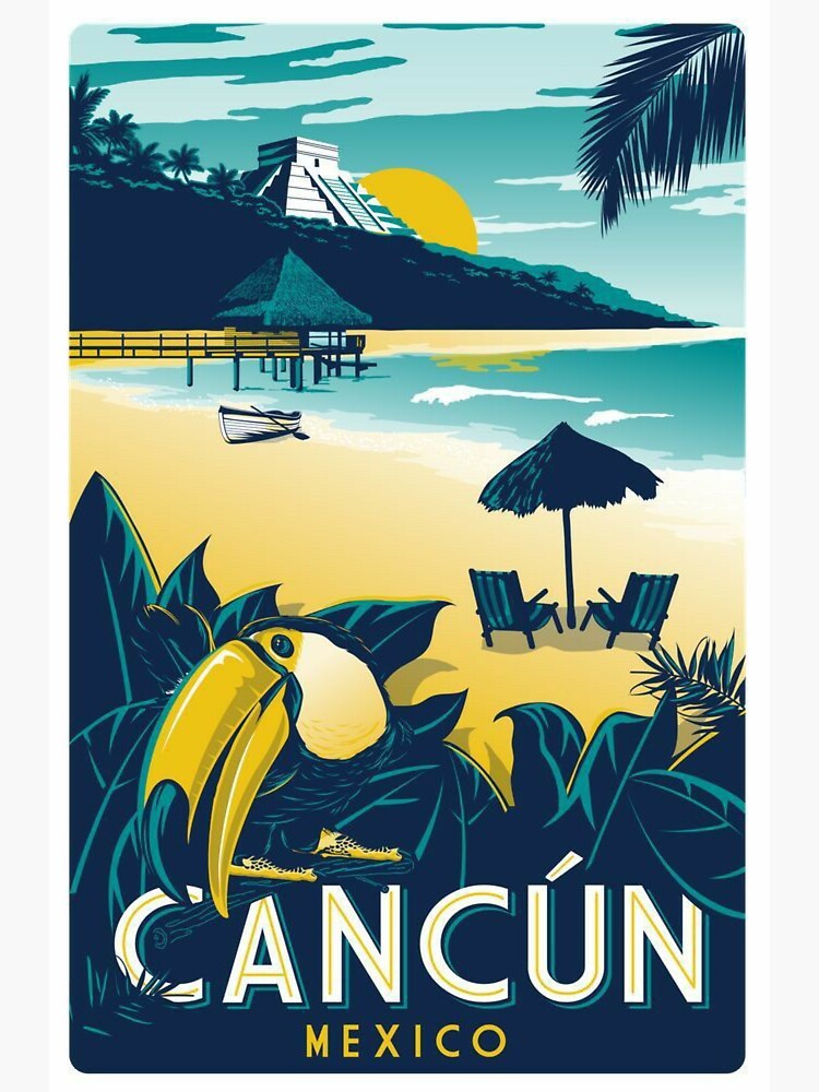 "Vintage Mexico Cancun" Sticker for Sale by Vintage-Travler | Redbubble
