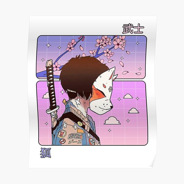 "Anime Girl Samurai Pastel Goth Aesthetic Kawaii Otaku Goth" Poster for ...