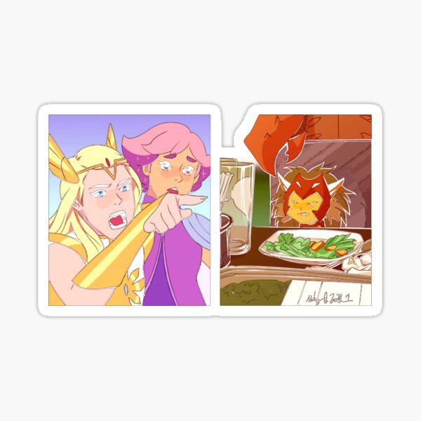 "She-Ra Yelling At Catra Meme" Sticker by MikeHollandds | Redbubble
