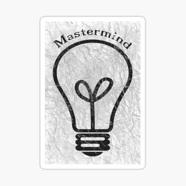 "Illustration - Lightbulb / mastermind in shabby vintage style" Sticker ...