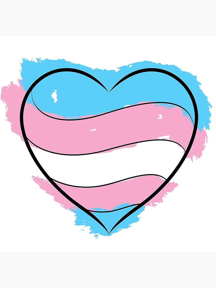 "Transgender Heart Flag" Poster for Sale by Lizbellart | Redbubble