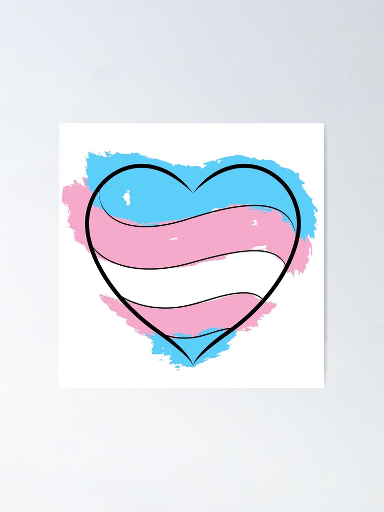 "Transgender Heart Flag" Poster for Sale by Lizbellart | Redbubble