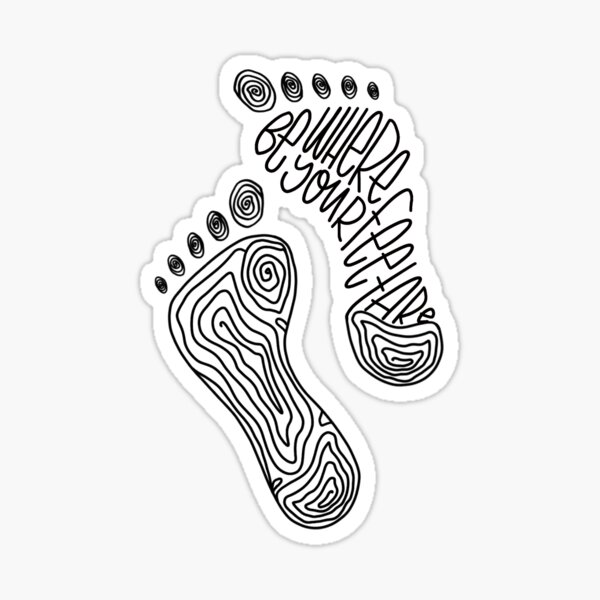 "Be Where Your Feet Are (double footprint)" Sticker for Sale by ...