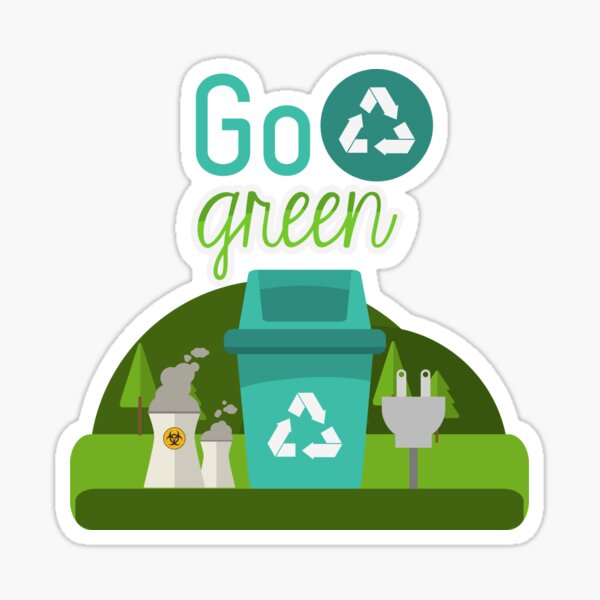 "Go green - recycle" Sticker by milicadanilo | Redbubble