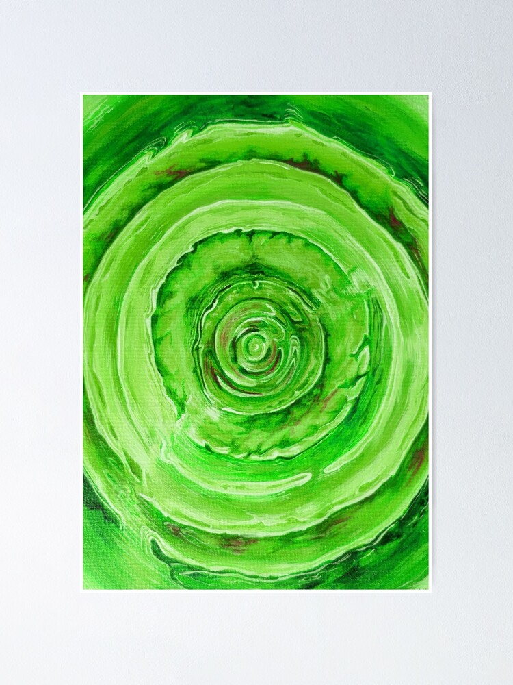 " Green Ripples, Green Abstract painting of water ripples" Poster for ...
