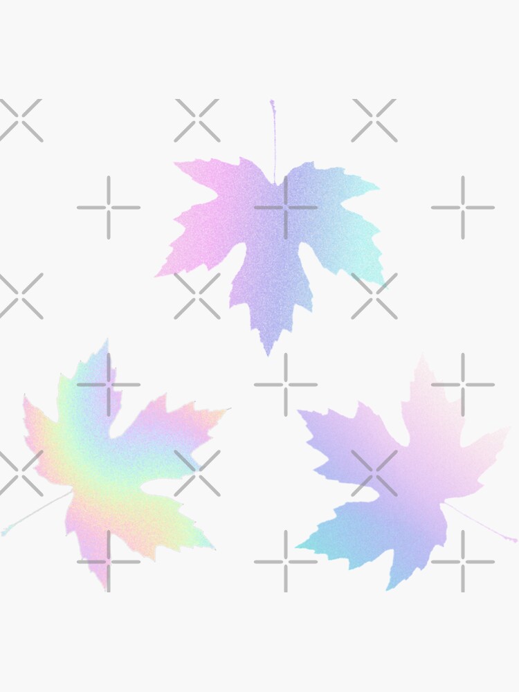 "Three Holographic Leaves" Sticker for Sale by NatalieBn | Redbubble