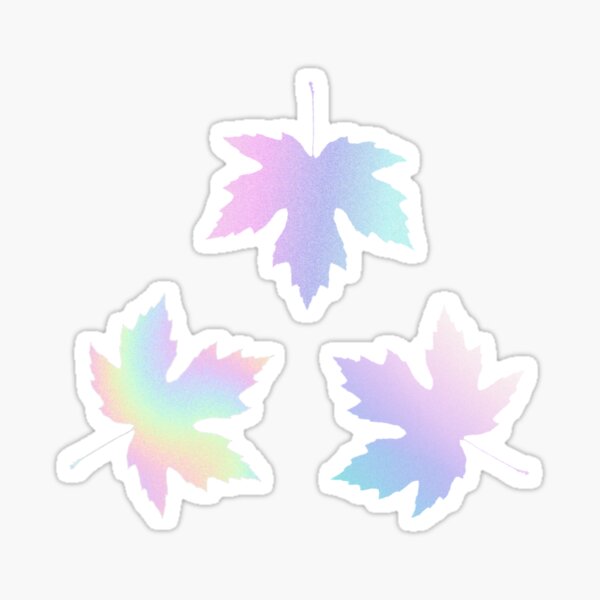 "Three Holographic Leaves" Sticker for Sale by NatalieBn | Redbubble