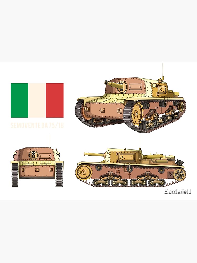 "Semovente da 75/18 Italian WW2 Tank SPG Italy Flag Gift" Poster for ...