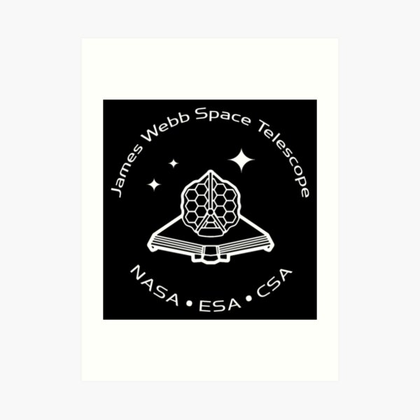 "NASA JWST James Webb space telescope logo (all white)" Art Print for ...