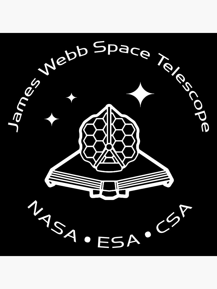 "NASA JWST James Webb space telescope logo (all white)" Poster for Sale ...