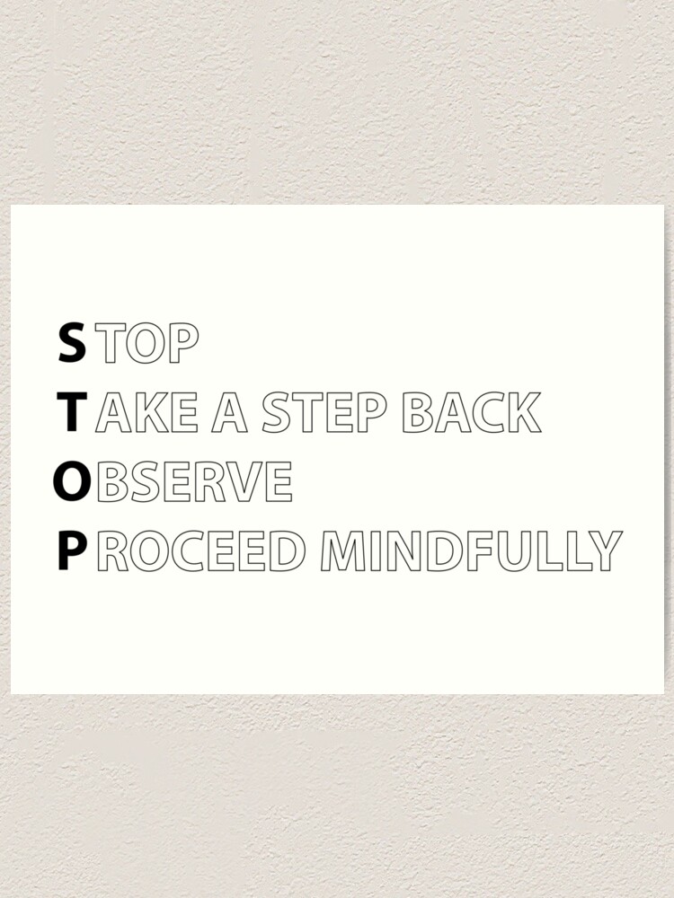 "STOP DBT Skill" Art Print by noahmcg | Redbubble