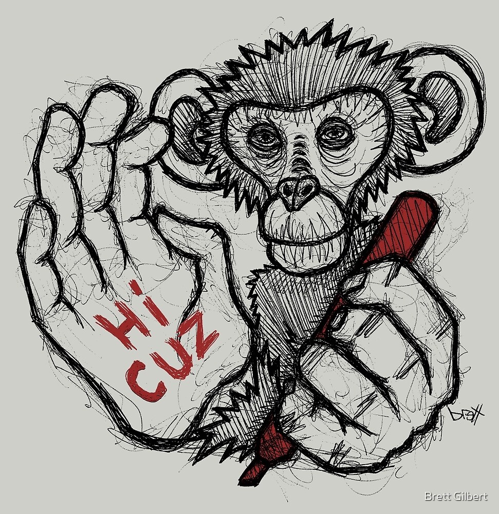 "Monkey Saying 'Hi Cuz'" by Brett Gilbert | Redbubble