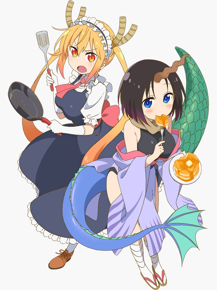 "Tohru x Elma Food Break Dragon Maid " Sticker for Sale by ...