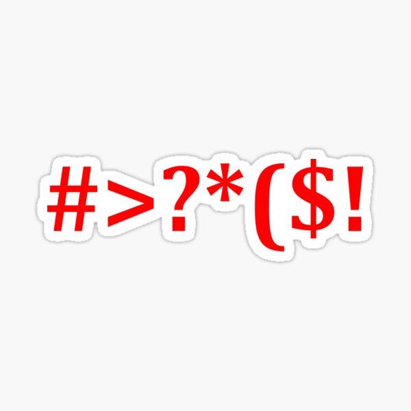 "Symbols that represent swearing" Sticker for Sale by silversage777 ...