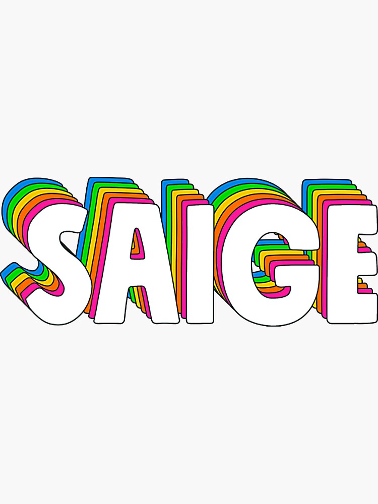 "Hello My Name Is Saige Rainbow Name Tag " Sticker by Anxohong91 ...