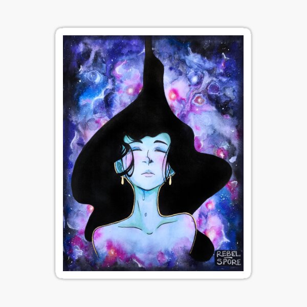 "Galaxy Girl" Sticker for Sale by Rebelspore | Redbubble
