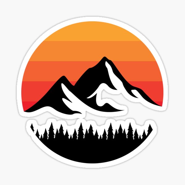 "Mountain logo" Sticker for Sale by squidyes | Redbubble