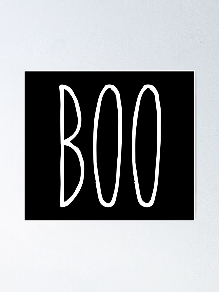 "Boo in White on Black" Poster for Sale by SunnyKiwiCo | Redbubble