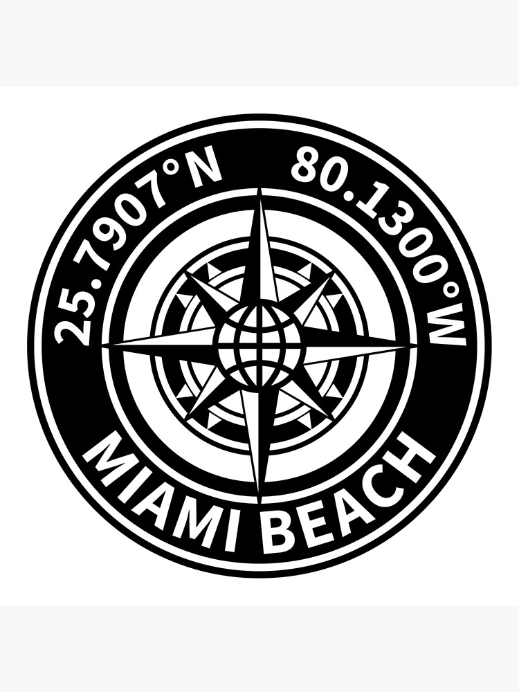 "Miami Beach, Florida, USA - Map Coordinates Latitude and Longitude ...