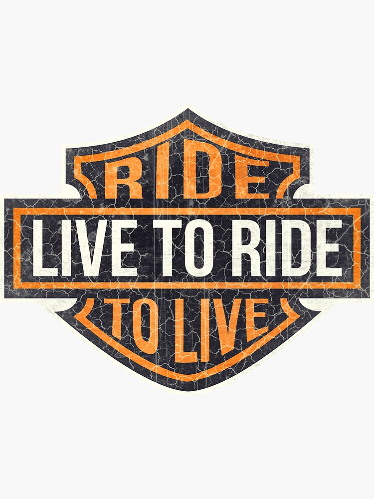 "Live To Ride - Cool Funny Motorcycle Or Biker Helmet Design " Sticker ...