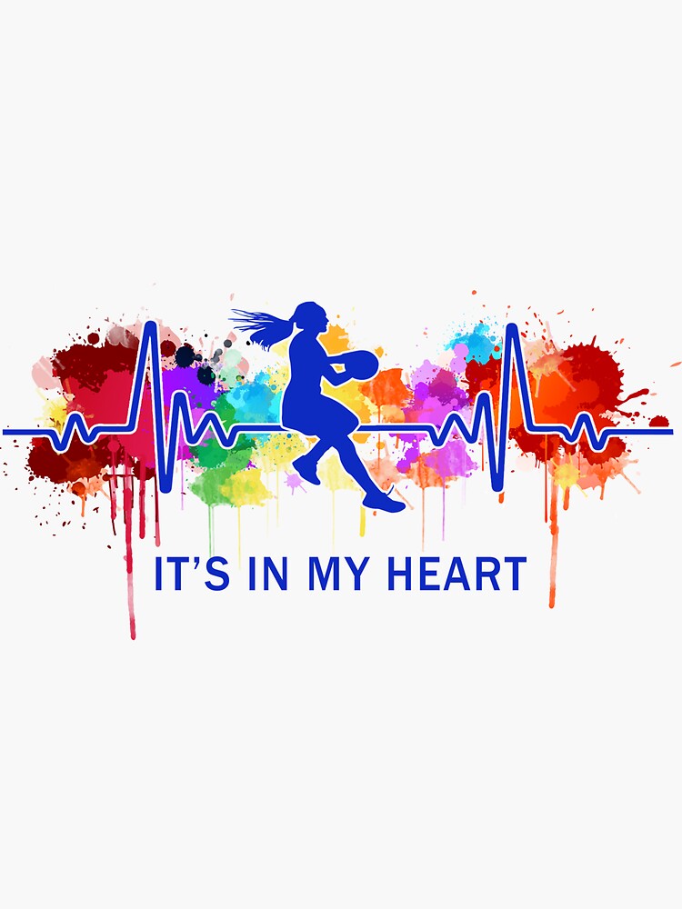 "It is in my heart , watercolor heartbeat Netball" Sticker for Sale by ...