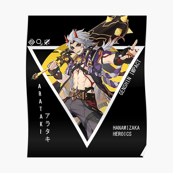 Poster « Arataki Itto - Genshin Impact », par HandyBrandy | Redbubble