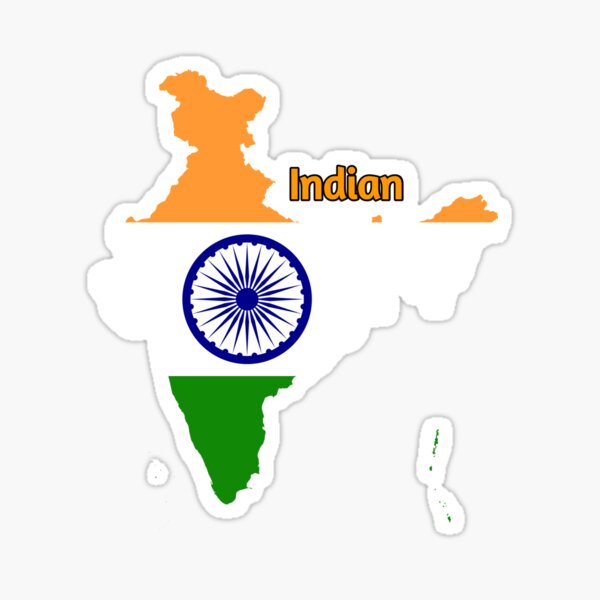 "India flag on Indian map tiranga " Sticker by Menariya | Redbubble