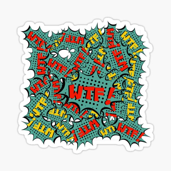 "WTF! Comic Book Style speech bubble text with halftone background ...