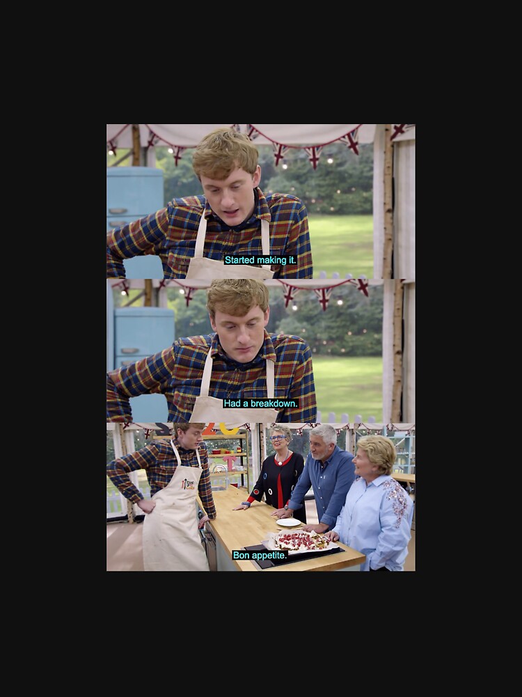 "James Acaster Great British Bake Off Classic " T-shirt for Sale by ...