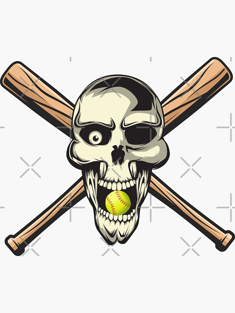 "Pirate Skull with Softball and bats - Softball Halloween Costume ...