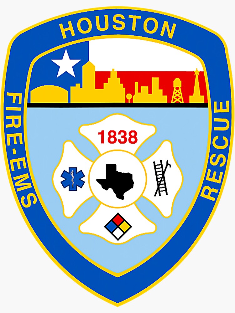 "Houston Fire Department " Sticker for Sale by TarahHimanga | Redbubble