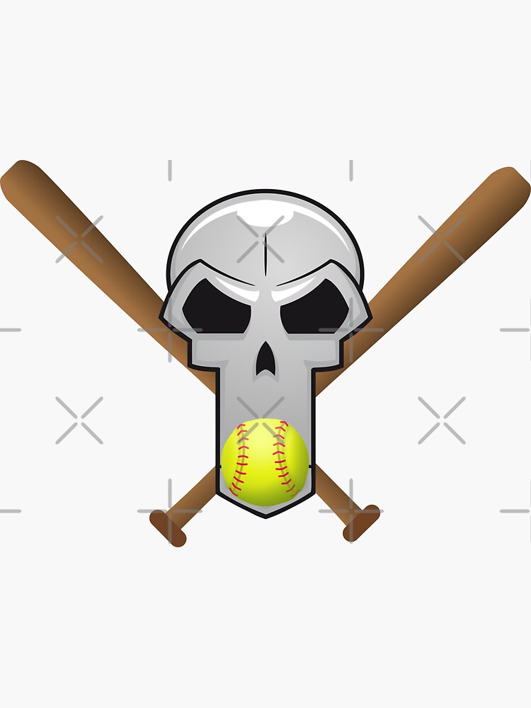 "Pirate Skull with Softball in mouth and bats - Softball Halloween ...