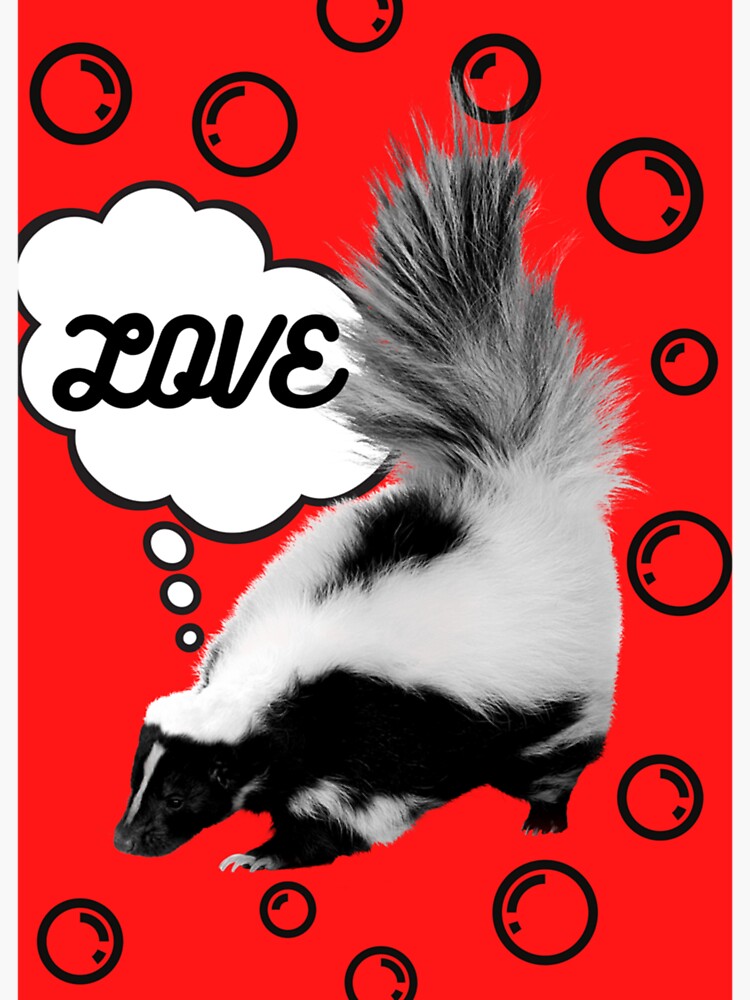 "love skunk Classic" Sticker for Sale by BillyHopkins | Redbubble