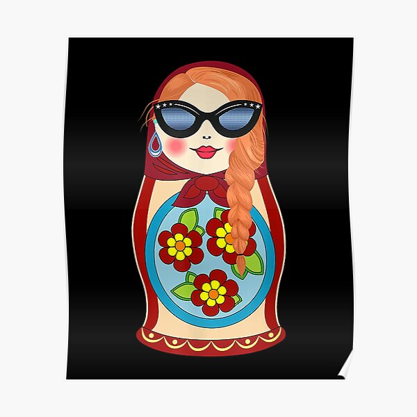" Matryoshka Doll With Long Braid" Poster by irmansw | Redbubble
