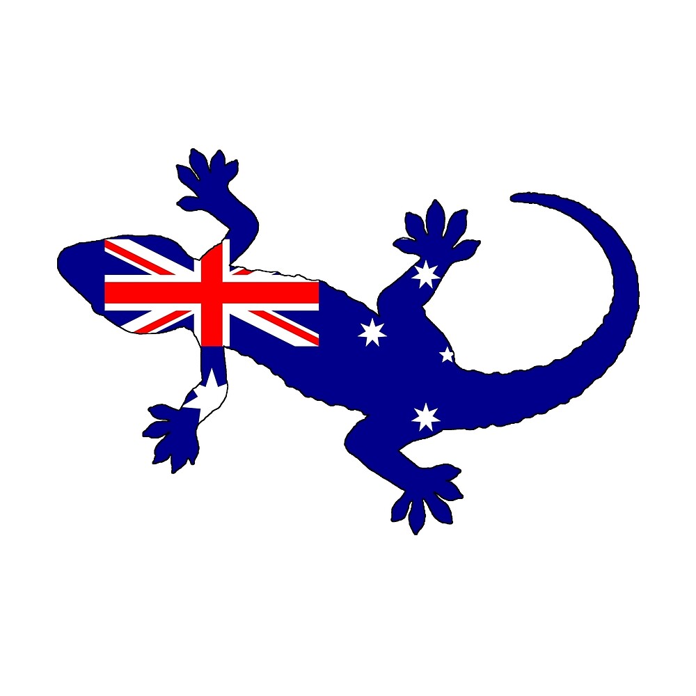 "Australian Flag - Gecko" by DelirusFurittus | Redbubble