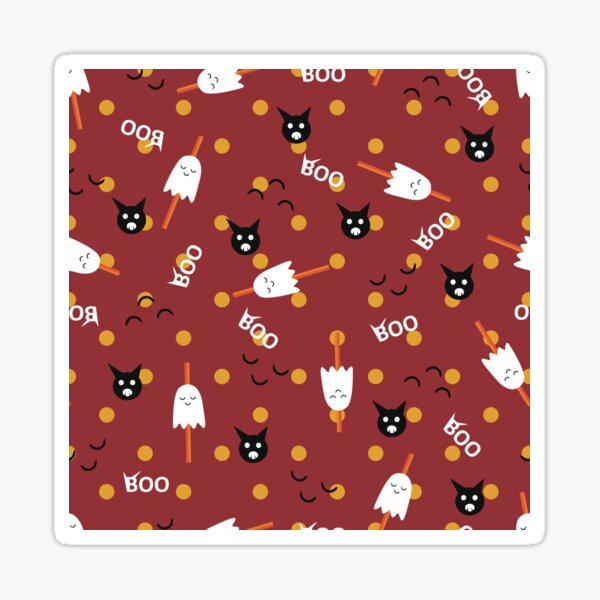 "halloween boo, ghost, and bat seamless print with maroon background ...