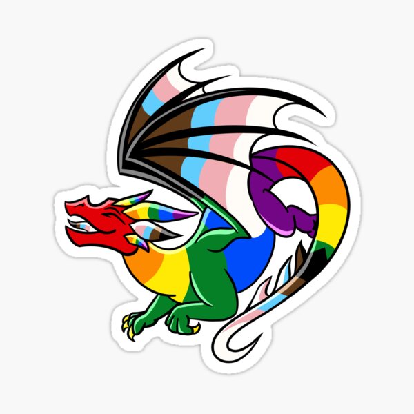 Pride Flag Dragon Sticker For Sale By Twistyorchid Redbubble
