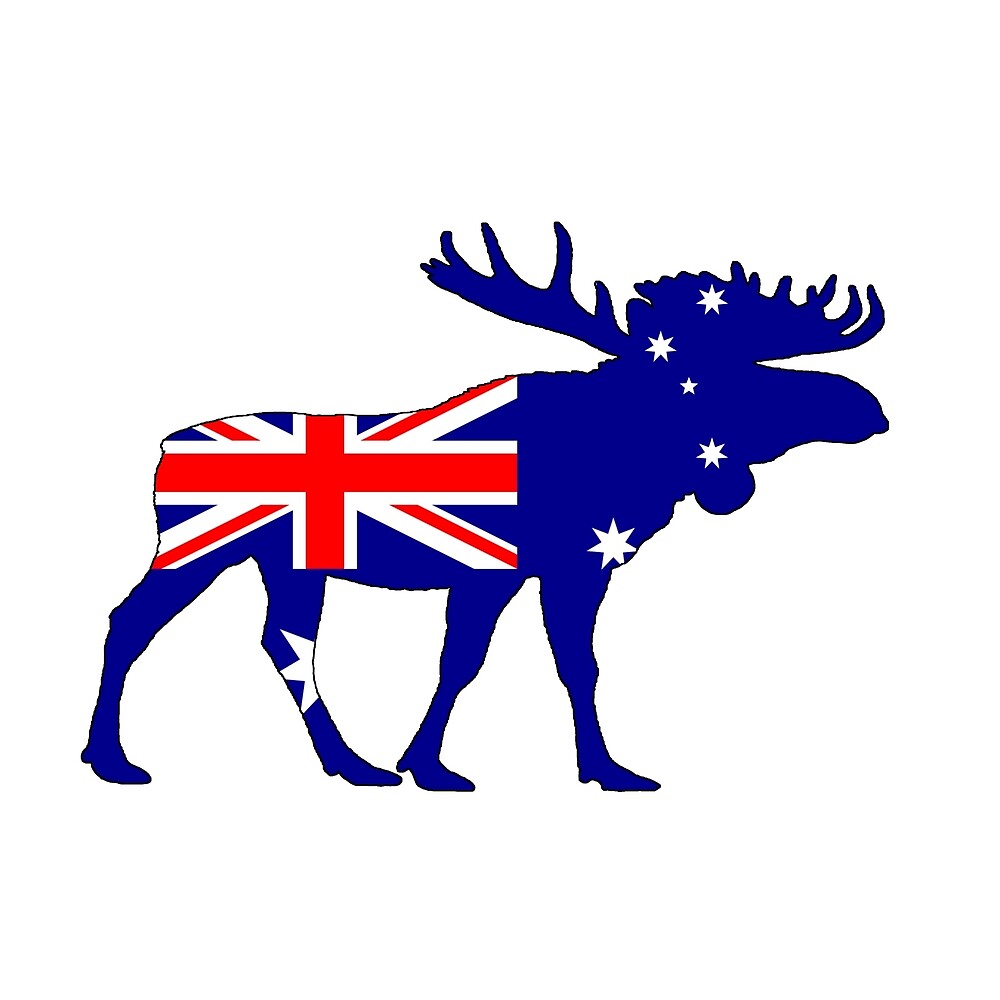 "Australian Flag - Moose" by DelirusFurittus | Redbubble