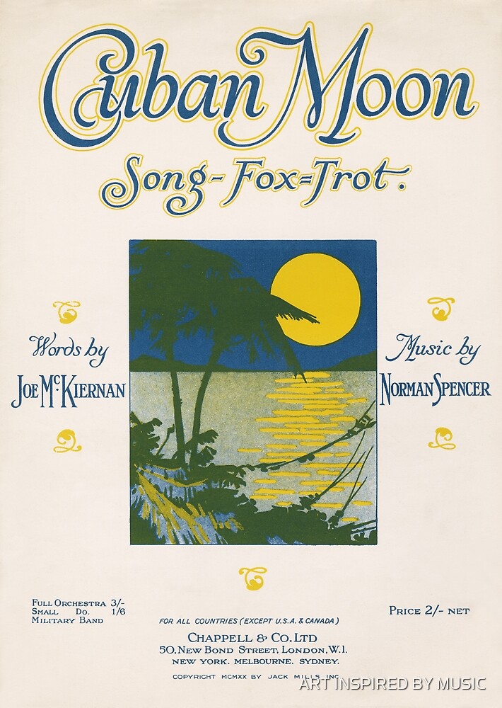 "CUBAN MOON (vintage illustration)" by ART INSPIRED BY MUSIC | Redbubble