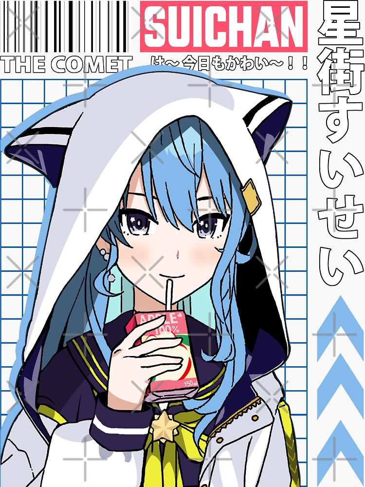 "Hololive Hoshimachi Suisei with Hoodie" Sticker for Sale by UDTee ...