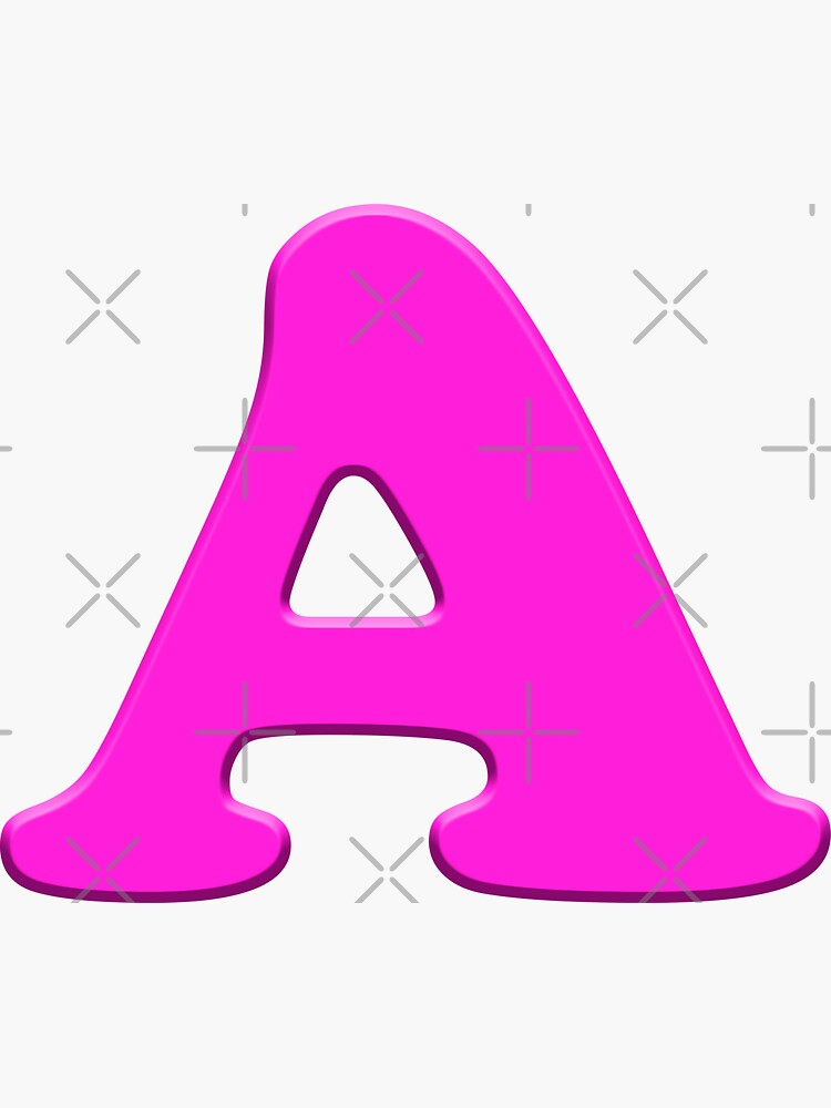 Pegatina for Sale con la obra «Alfabeto Letra A Rosa» de turkmenboy1 ...