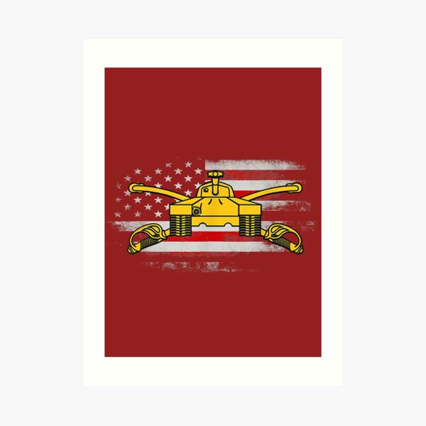 "US Army Armor Branch Insignia Military Tank Veteran Tanker" Art Print ...