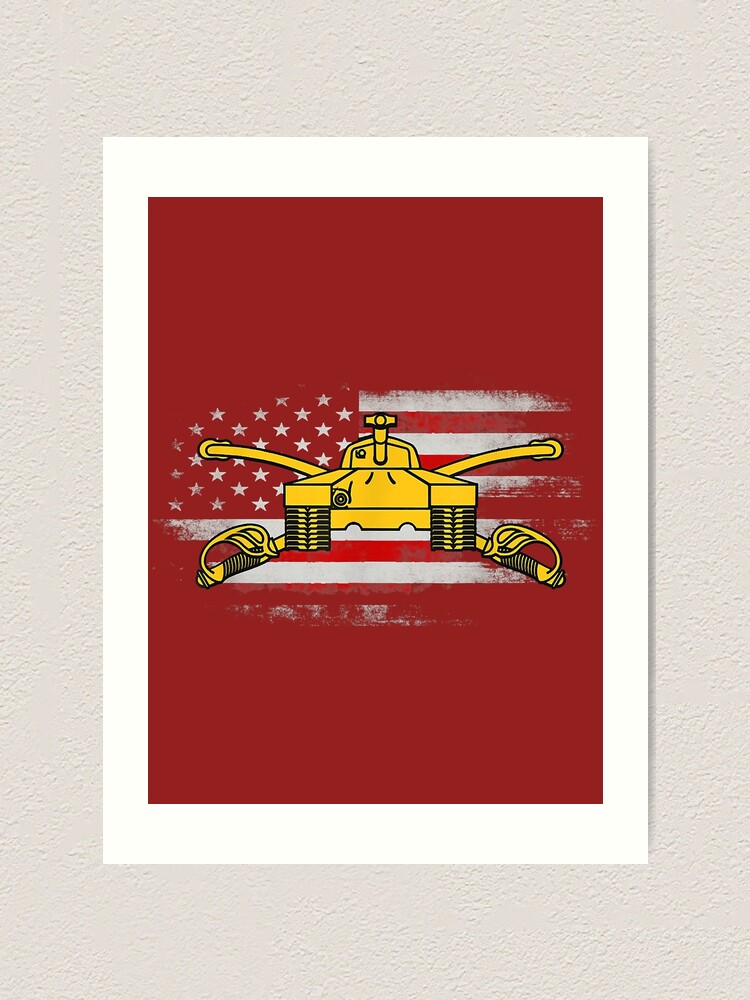 "US Army Armor Branch Insignia Military Tank Veteran Tanker" Art Print ...