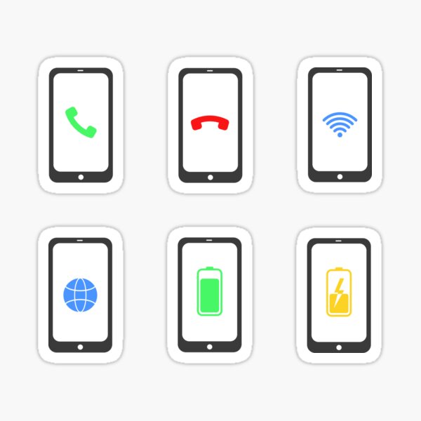 "Phone icons" Sticker for Sale by Graphicore | Redbubble