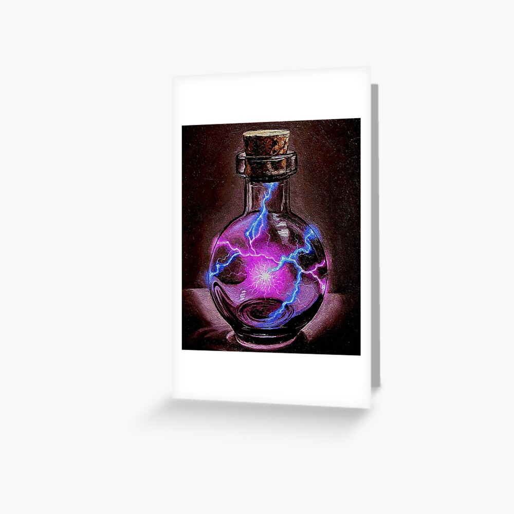 "Dark magnetic electricity - electric spell potion bottle" Greeting ...