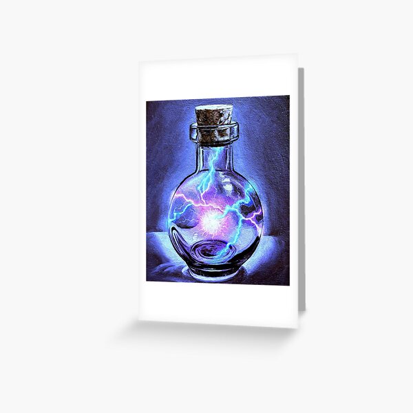"Dark magic electric witches spell potion bottle" Greeting Card for ...