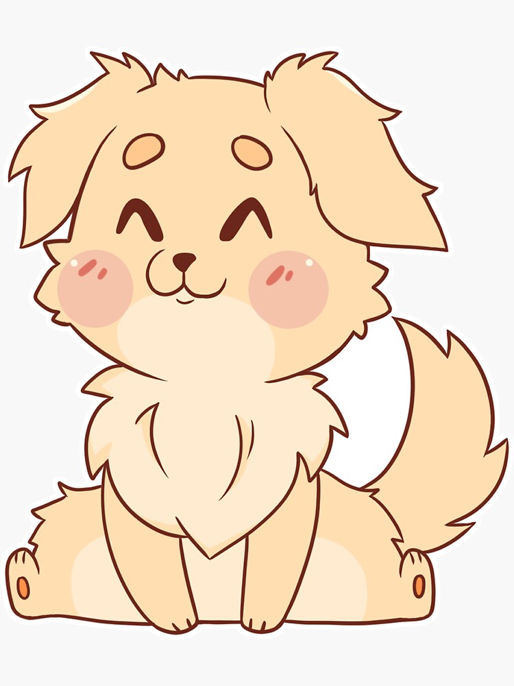 "Kawaii Golden Retriever - cute chibi dog" Sticker for Sale by ...