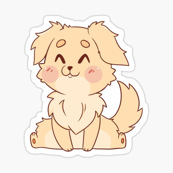 "Kawaii Golden Retriever - cute chibi dog" Sticker for Sale by ...